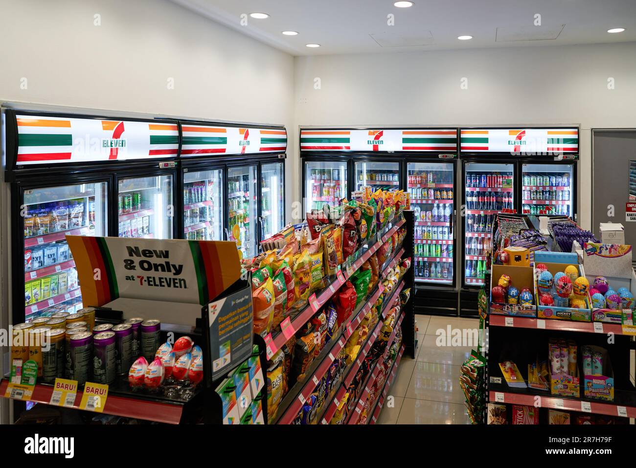 KUALA LUMPUR, MALAYSIA - CIRCA MARCH, 2023: interior shot of 7-eleven ...