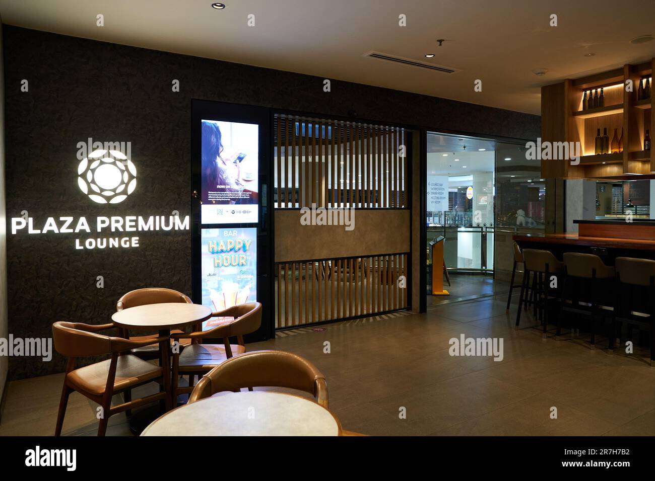 KUALA LUMPUR, MALAYSIA - CIRCA MARCH, 2023: entrance to Plaza Premium ...