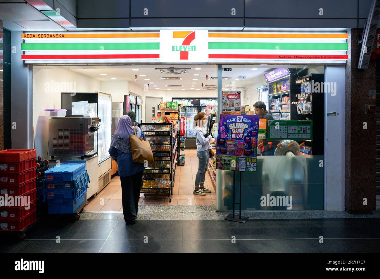 KUALA LUMPUR, MALAYSIA - CIRCA MARCH, 2023: entrance to 7-eleven store in Kuala Lumpur Stock ...