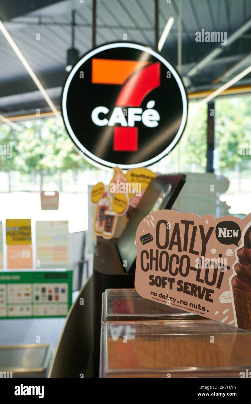 KUALA LUMPUR, MALAYSIA - CIRCA MARCH, 2023: 7 Cafe sign seen at 7 ...