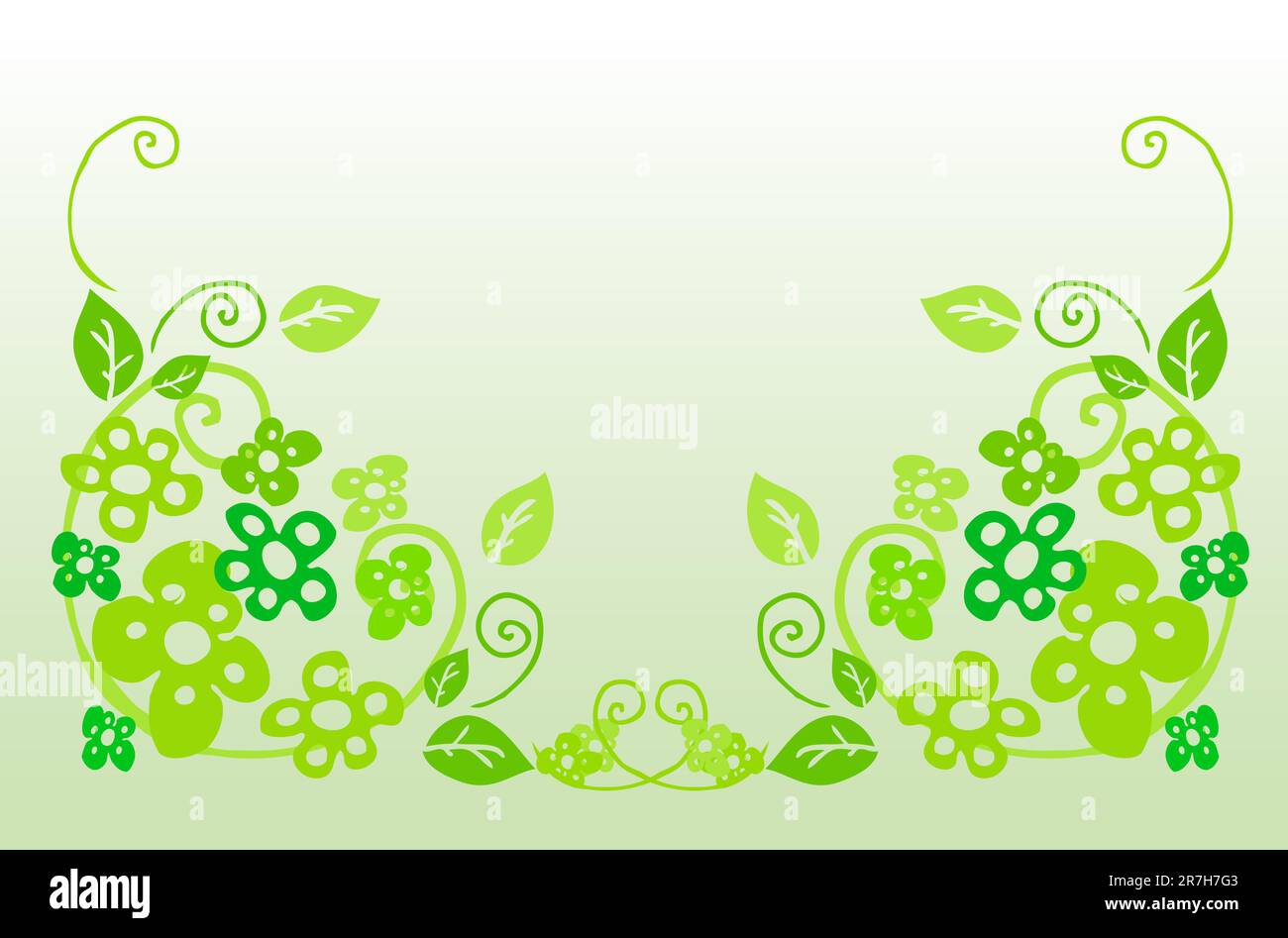 Flower frame, green floral background Stock Vector Image & Art - Alamy