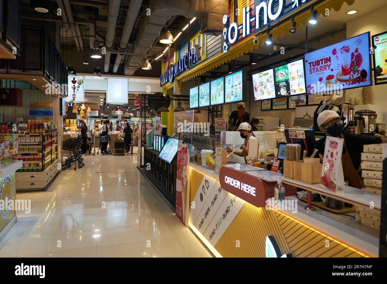 BANGKOK, THAILAND - CIRCA APRIL, 2023: check-out counters as seen in ...