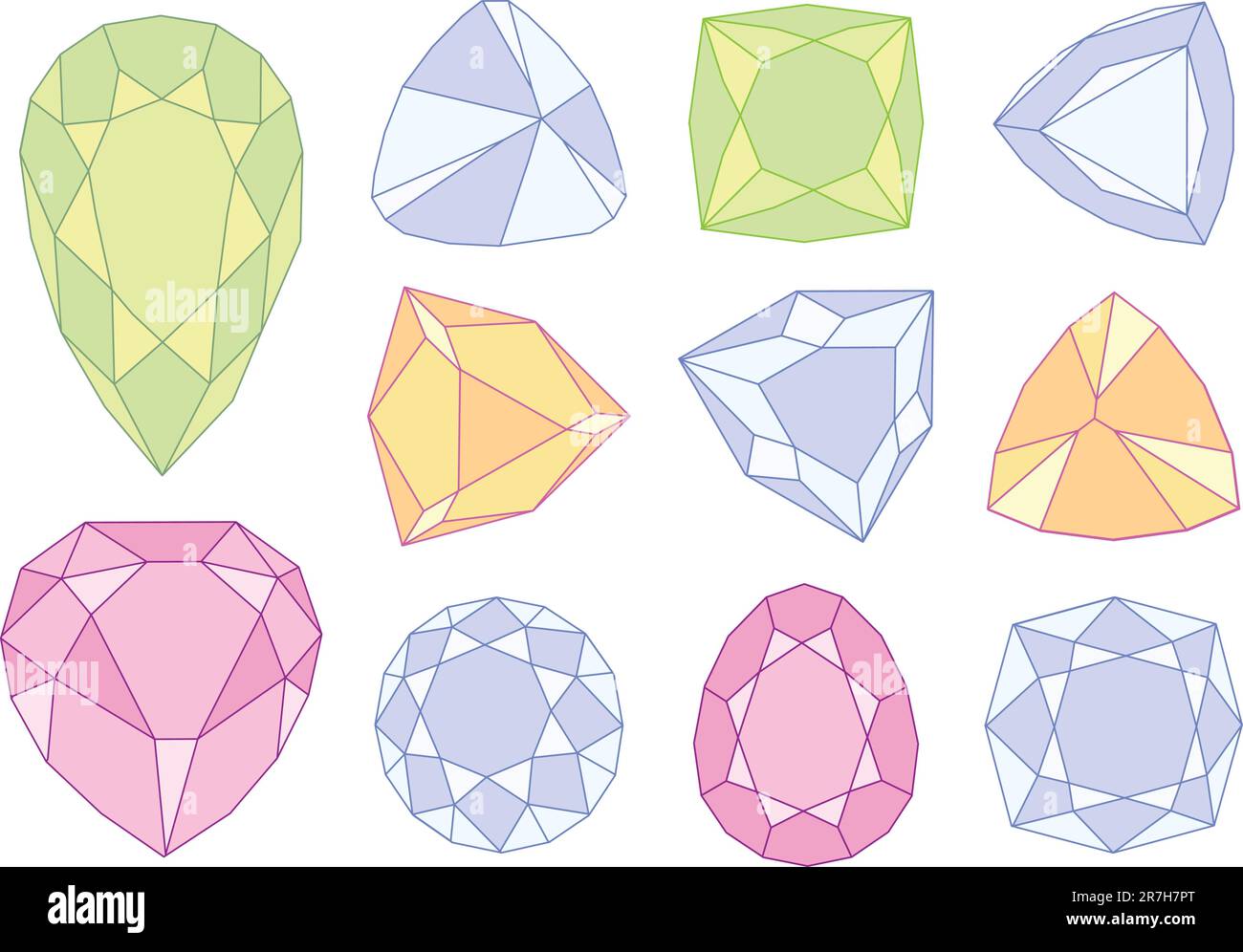 set of gem stones, vector illustration Stock Vector Image & Art - Alamy