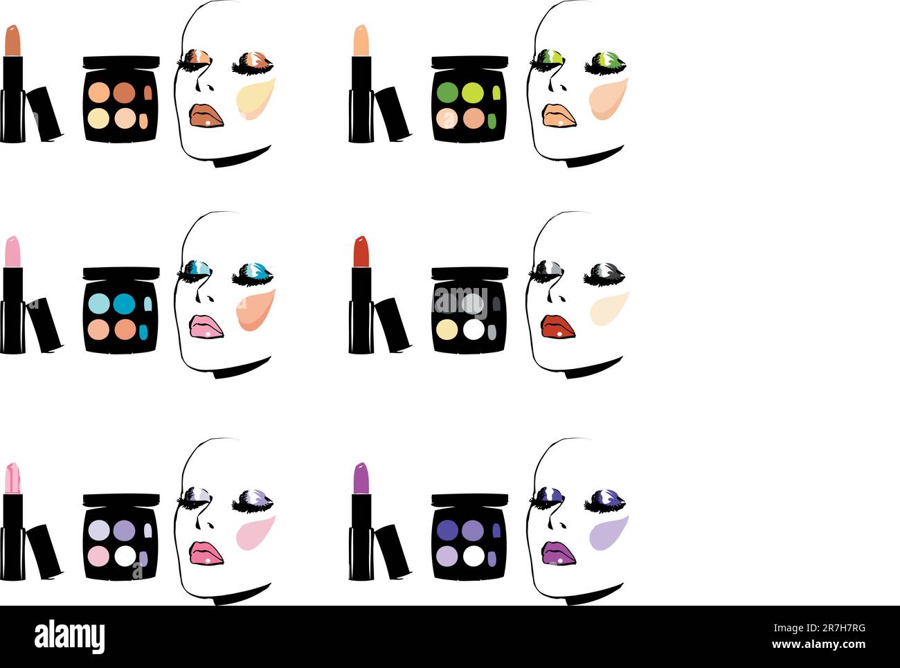 Rules of drawing of a make-up: eyes, lips, ruddy Stock Vector Image ...