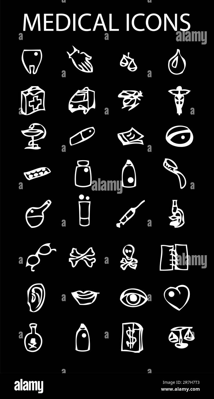 Set color icons dark Black and White Stock Photos & Images - Alamy