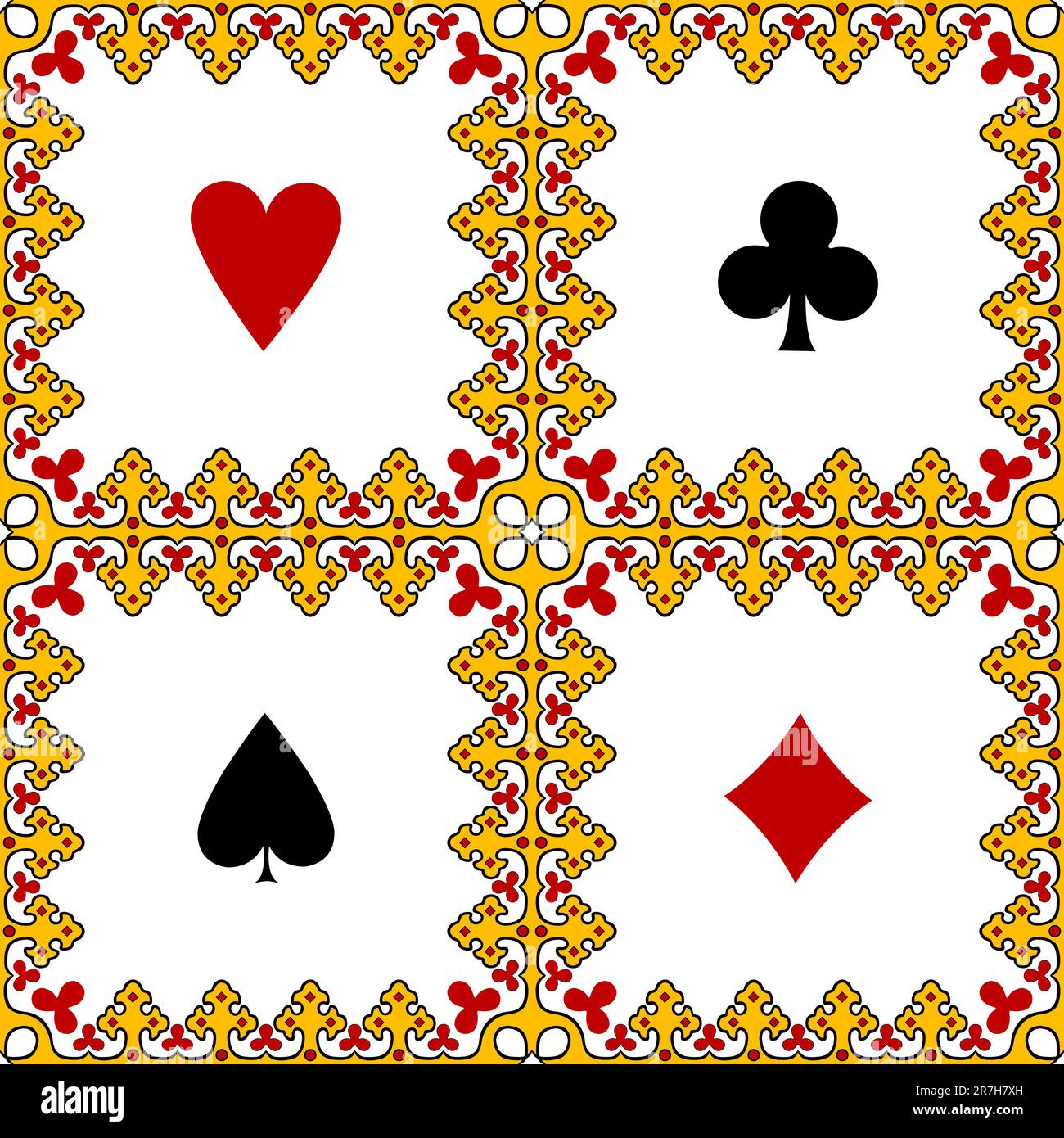 playing card symbols frame, abstract vector art illustration Stock ...