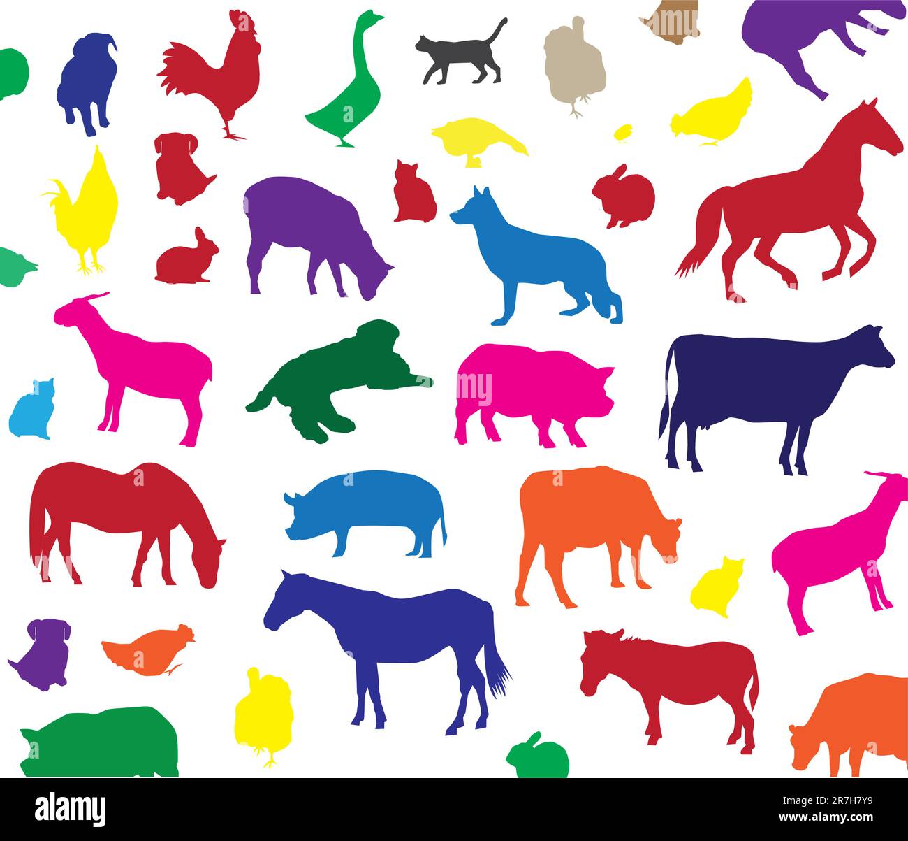 vector illustration of farm animal background Stock Vector Image & Art ...