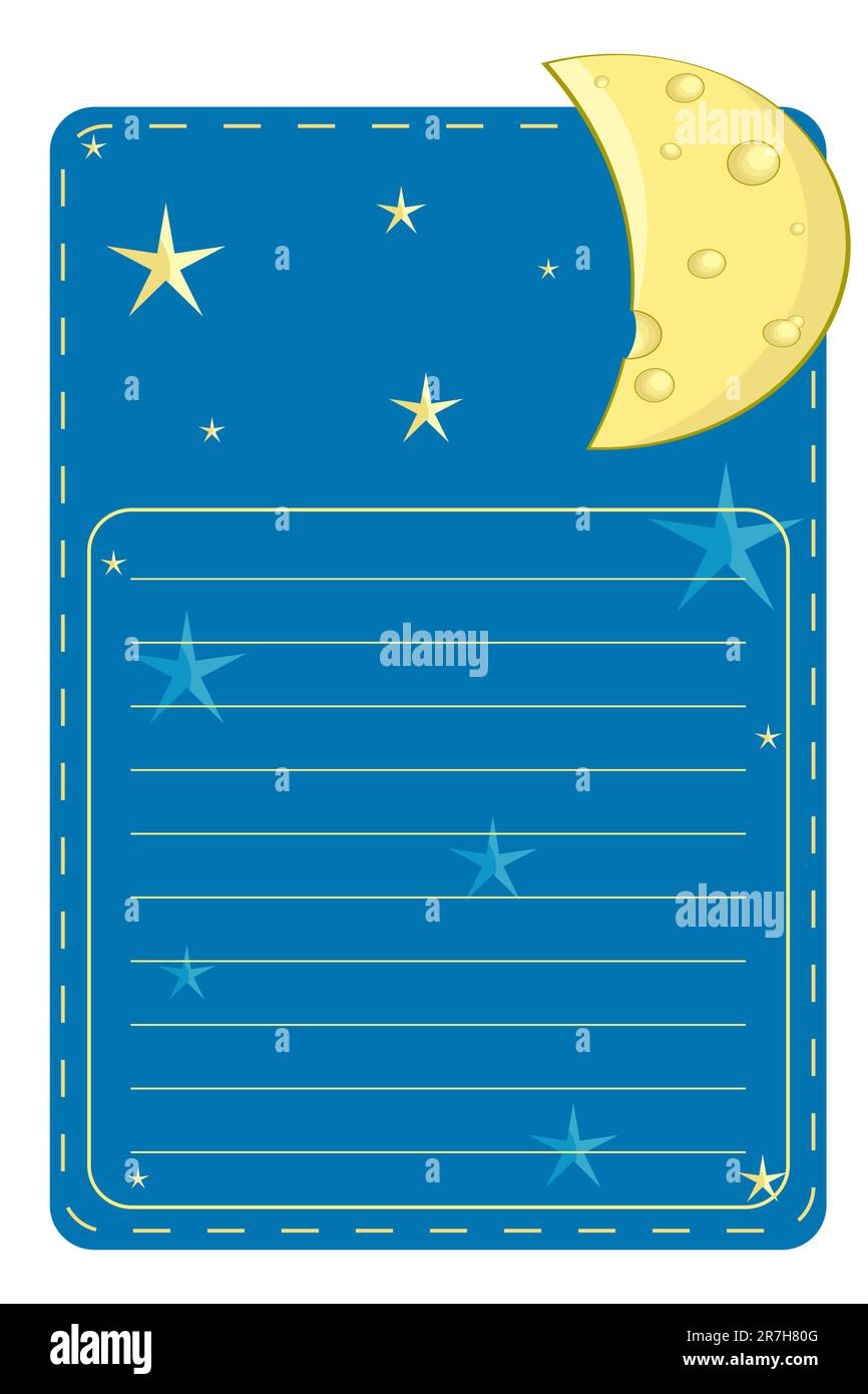 vector label with the stars and the moon on a blue background with ...