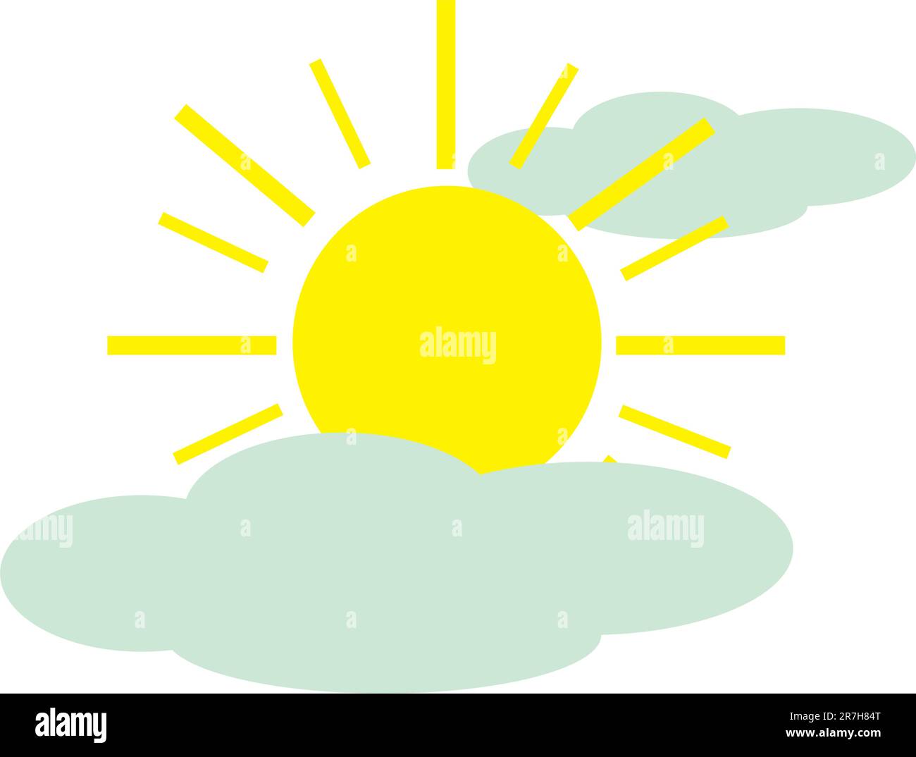 The sun and clouds. A weather forecast. The sun behind a cloud Stock ...