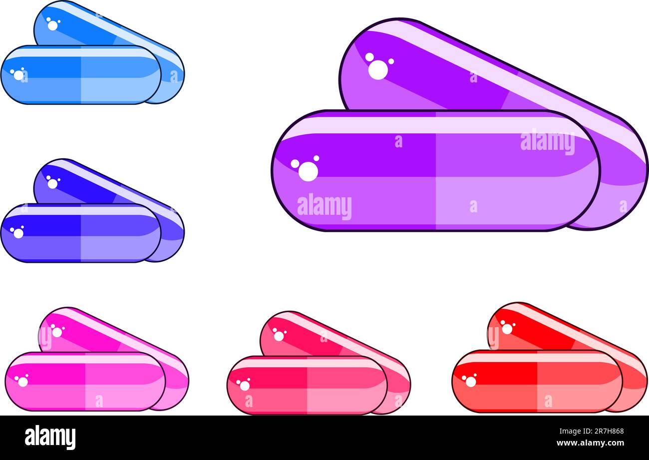 colorful capsule icon set isolated on white background Stock Vector ...