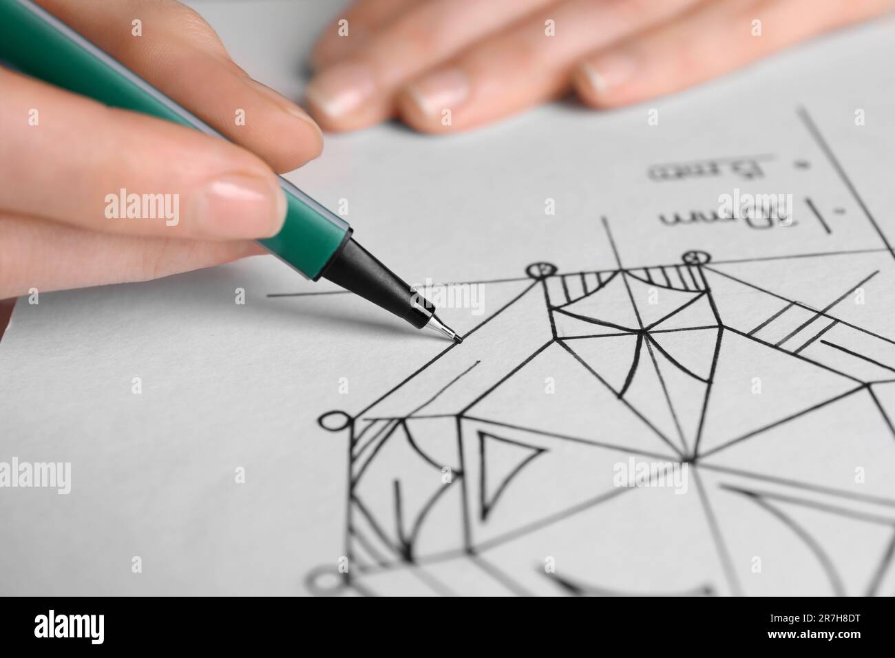 Jeweler drawing sketch of diamond on paper, closeup Stock Photo - Alamy