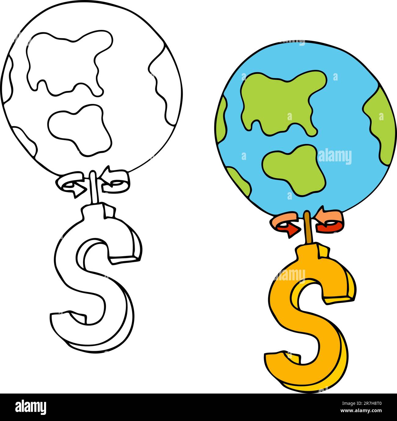 An image of the world spinning on a dollar sign Stock Vector Image ...