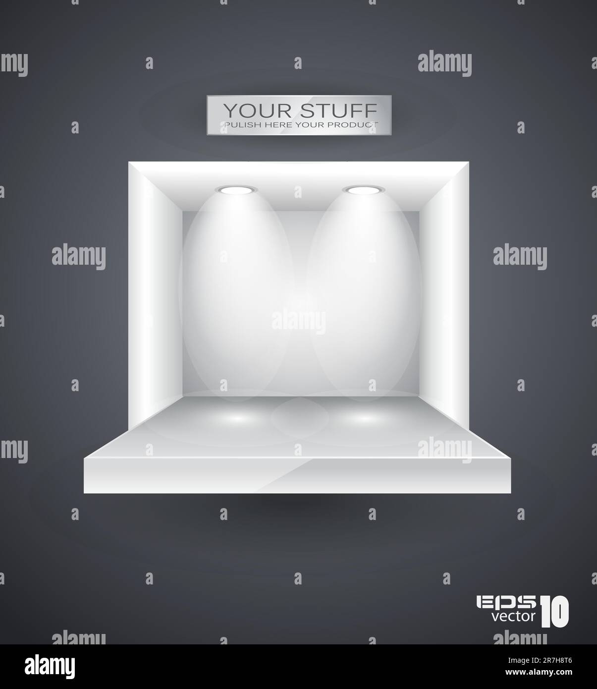 Advertising Space Box for Your Product with LED spotlights Stock Vector ...