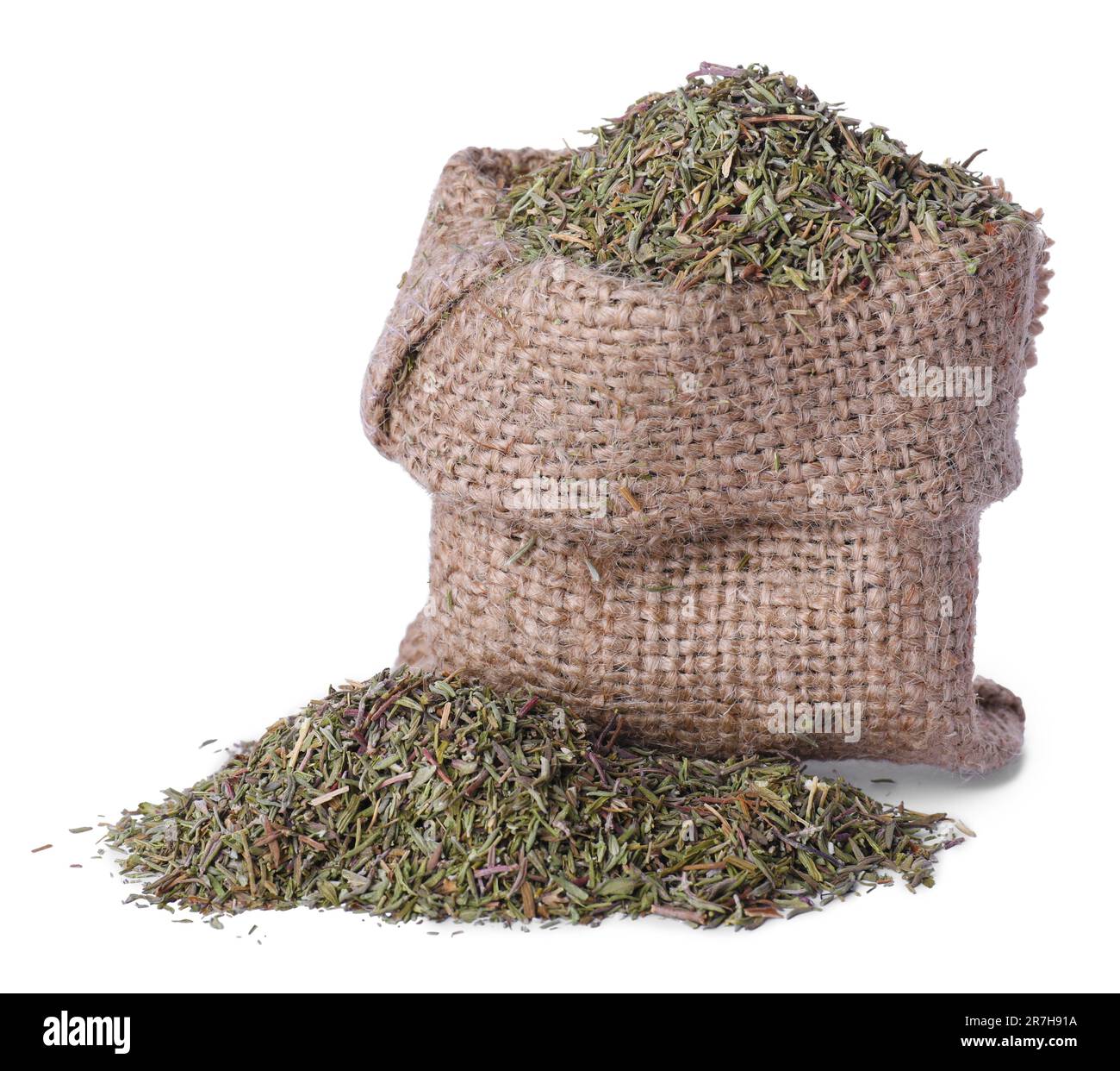 Sack of dried thyme isolated on white Stock Photo - Alamy