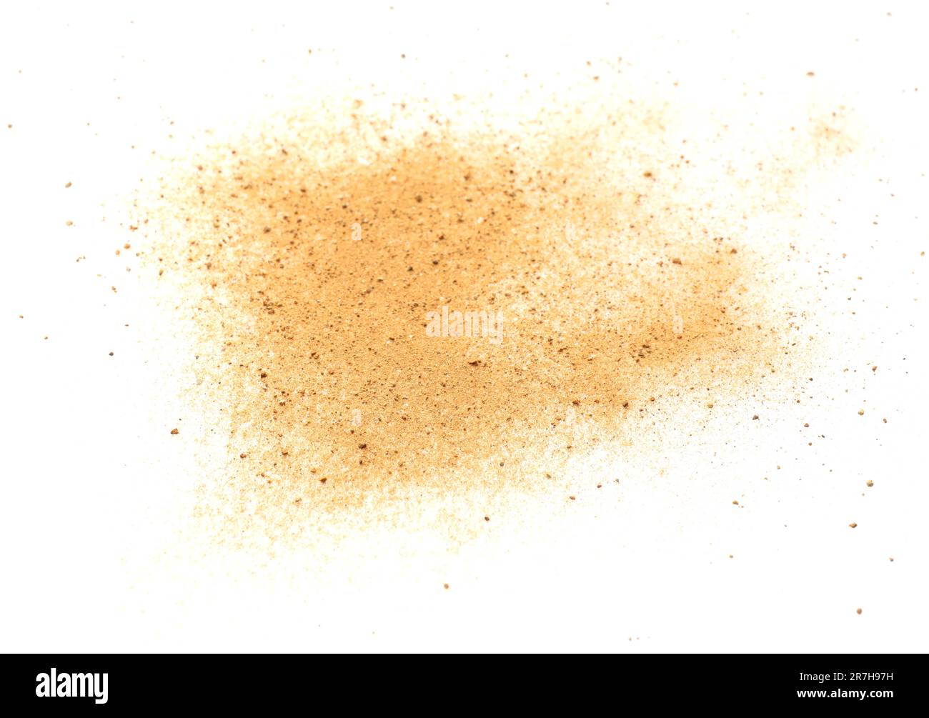 Pile of brown dust scattered on white background Stock Photo - Alamy