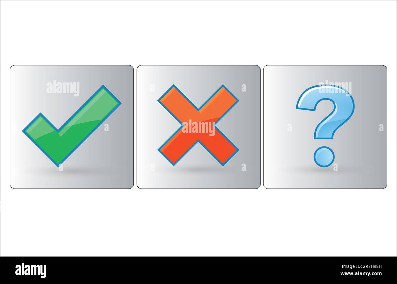 Three rectangles with YES, NO and probable symbols Stock Vector Image ...