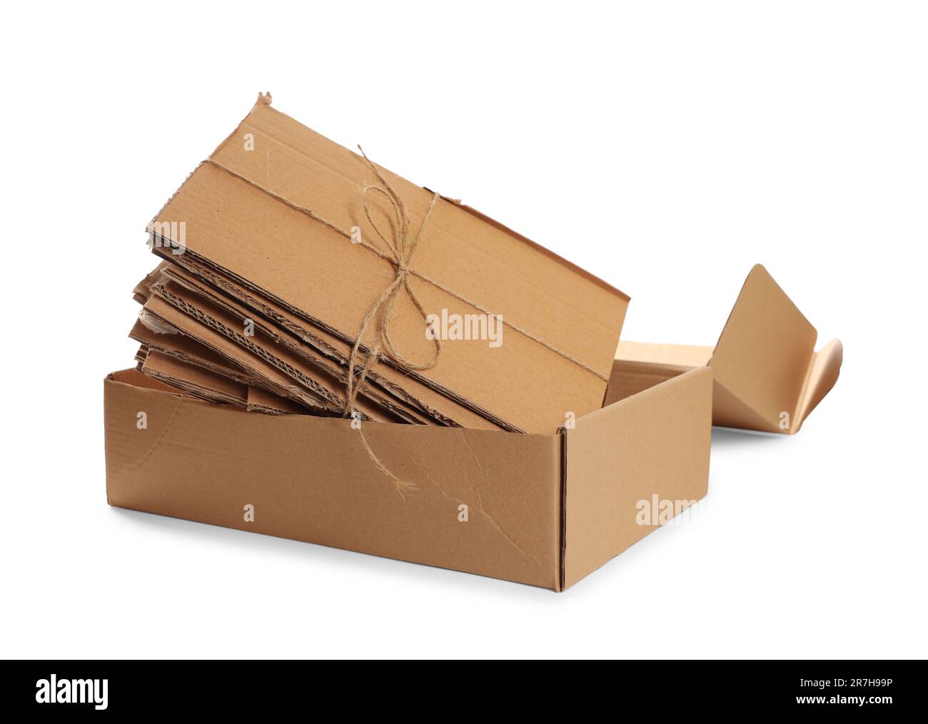 Cardboard box with waste paper isolated on white Stock Photo - Alamy