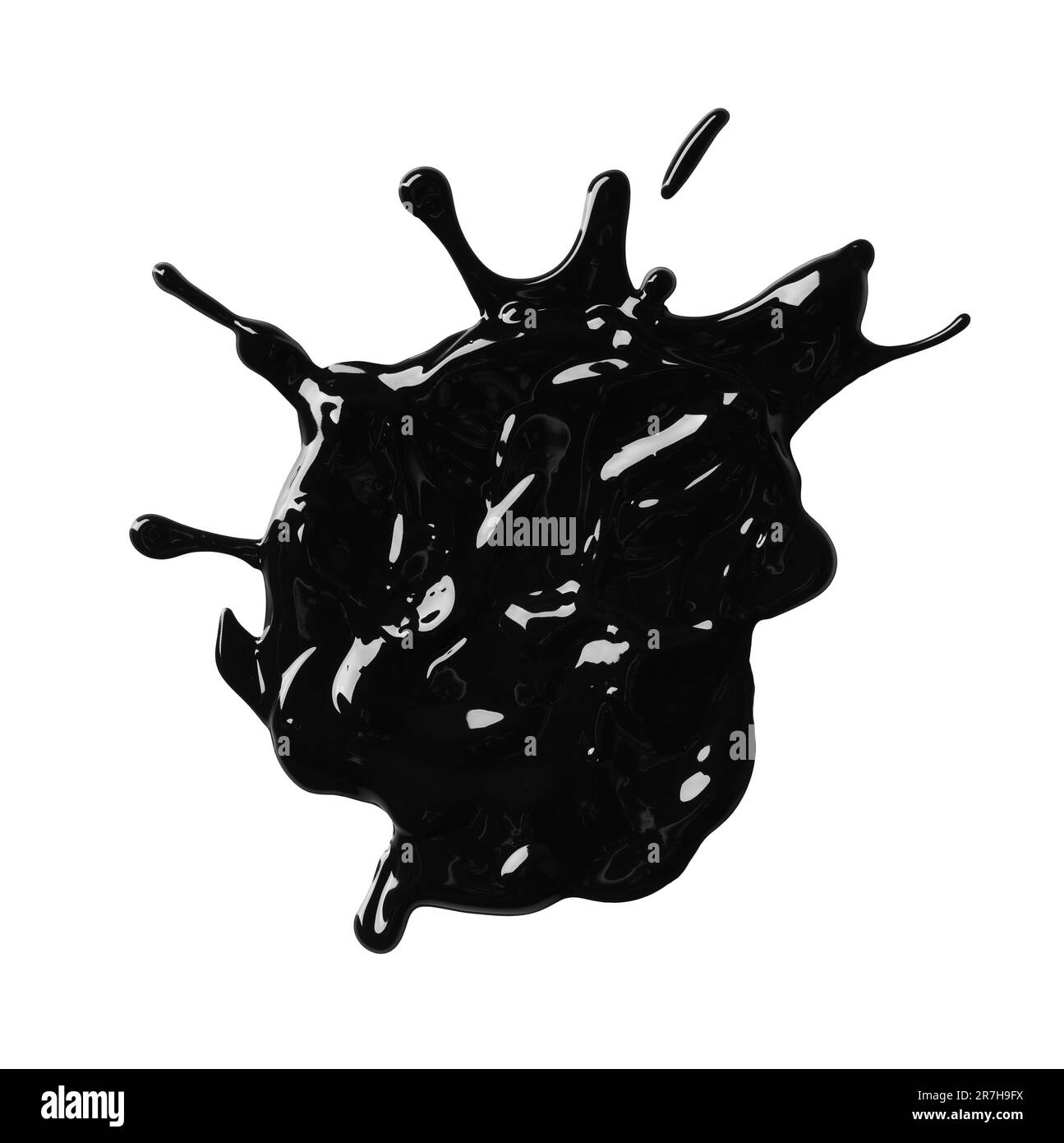 Blot of black paint on white background, top view Stock Photo - Alamy