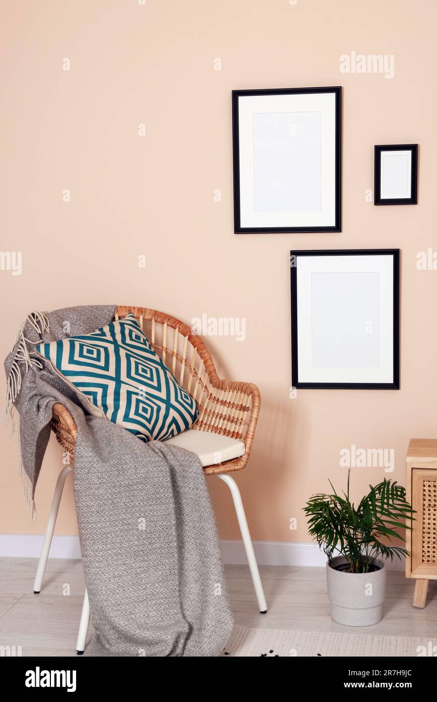 Empty picture frames mockup different sizes hi-res stock photography ...