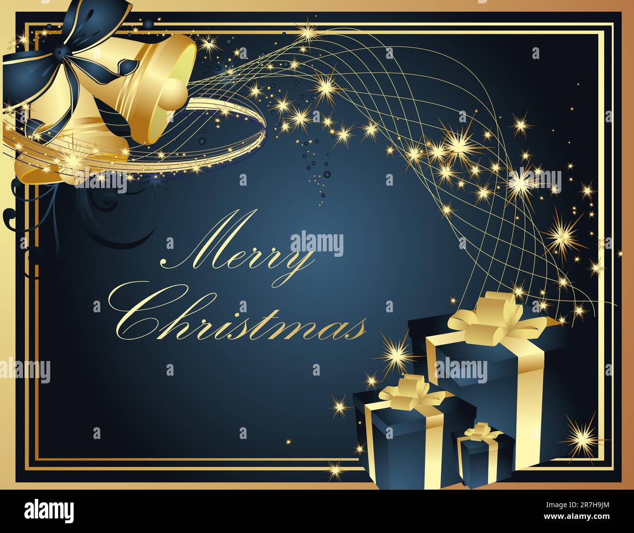 Merry Christmas background gold and blue Stock Vector Image & Art - Alamy