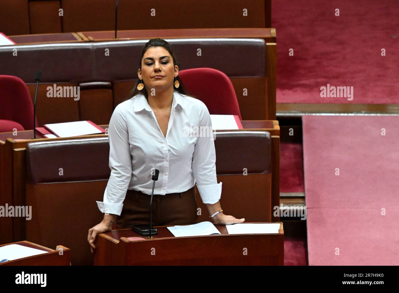 Canberra, Australia. 16th June, 2023. Independent Senator Lidia Thorpe ...