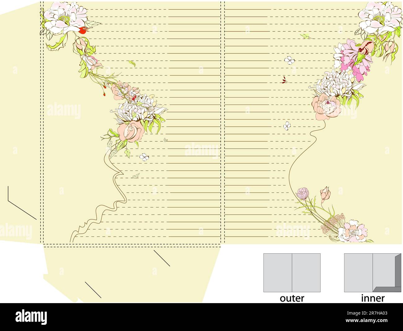 Template for folder with flowers Stock Vector Image & Art - Alamy