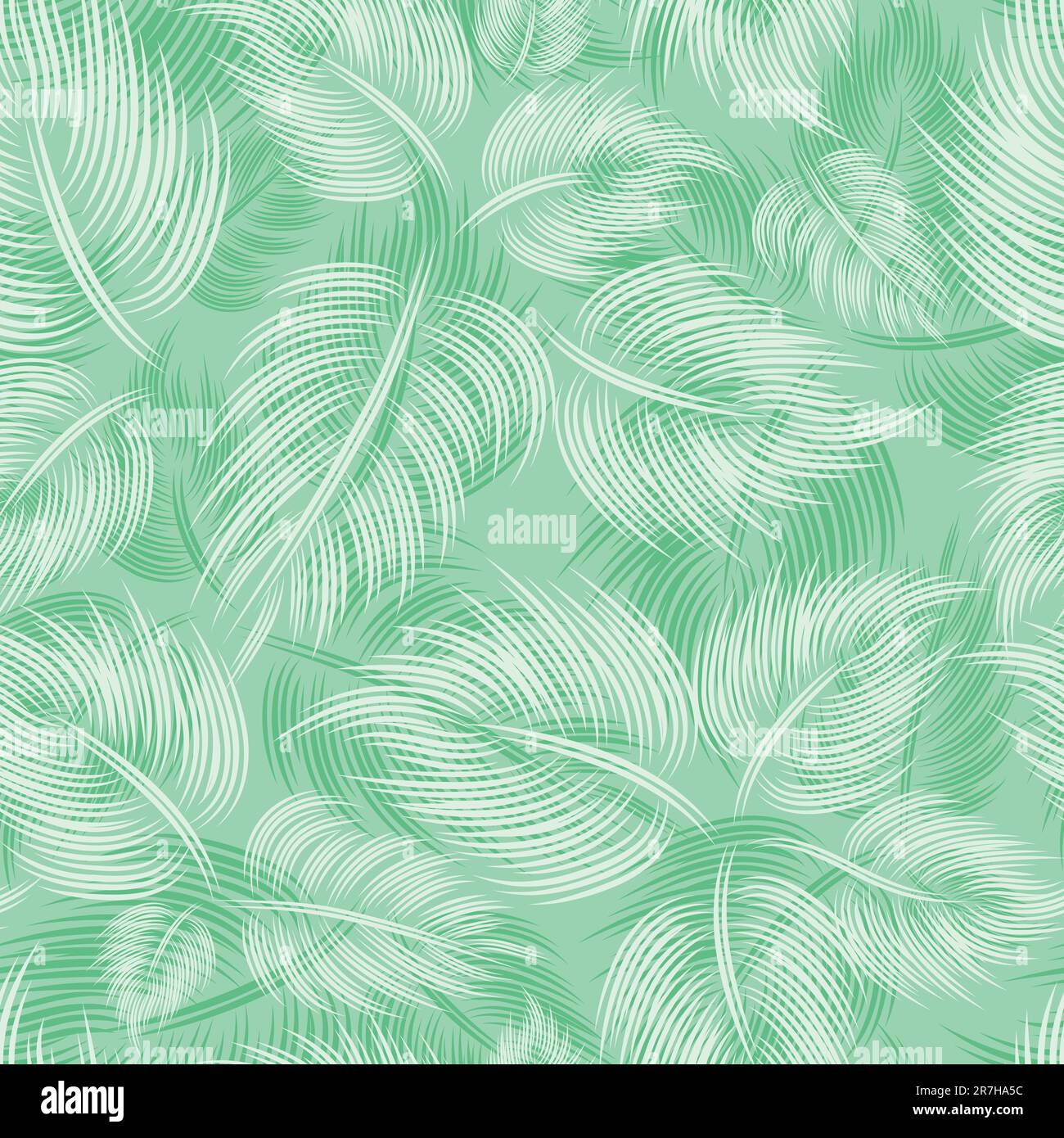 Seamless spring pattern with green light leaf leaves on green ...