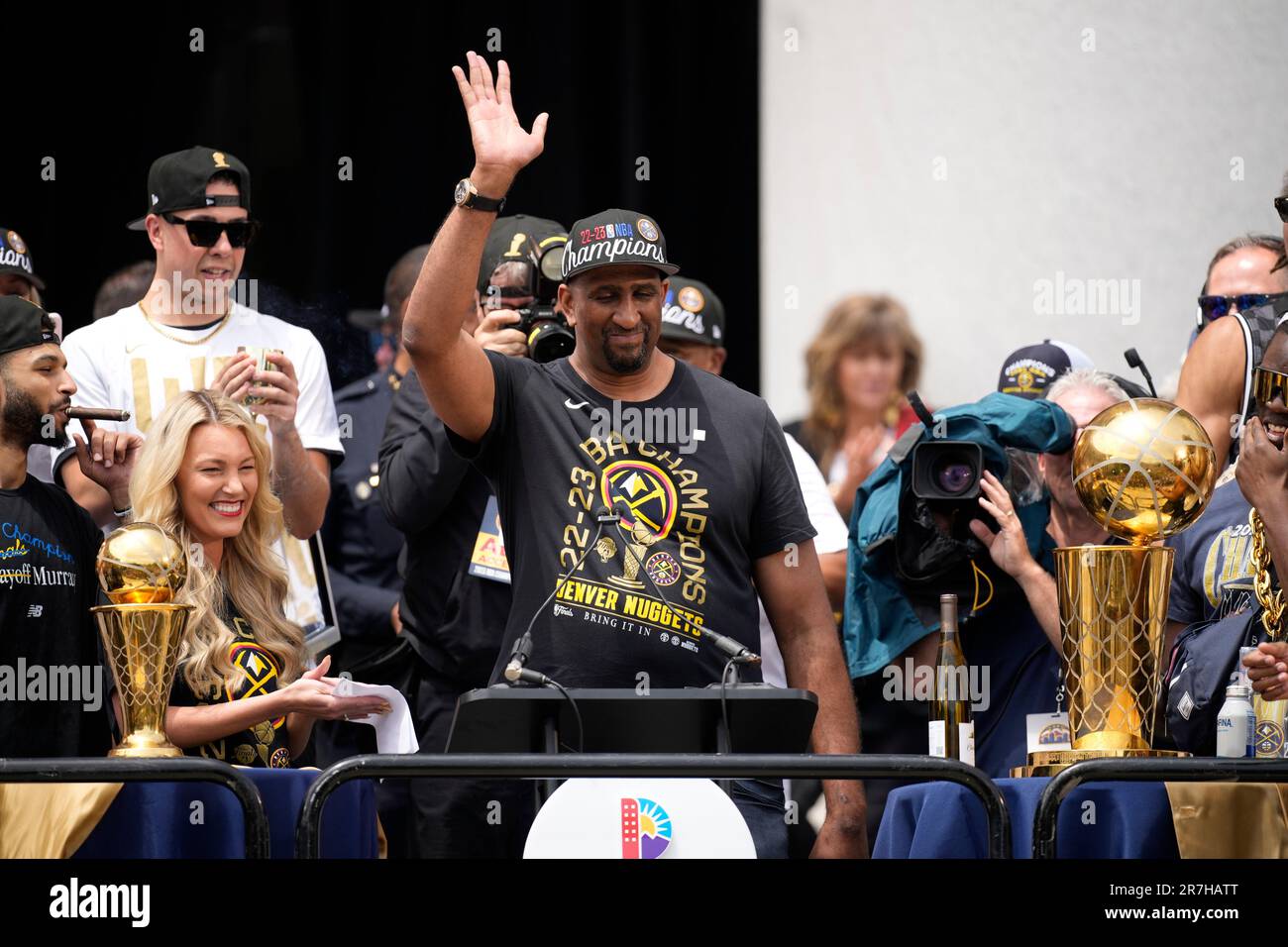 Denver Nuggets general manager Calvin Booth during a rally and parade ...