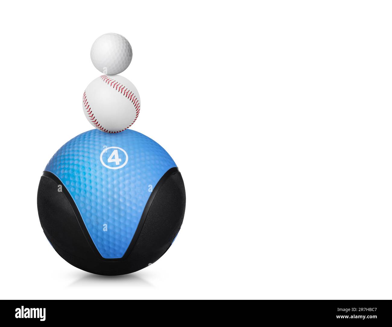 Stack of sport and medicine balls on white background Stock Photo - Alamy