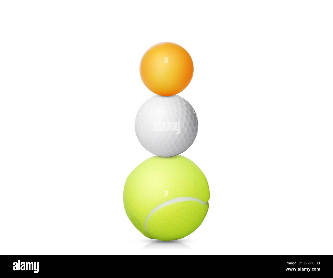 Stack of different sport balls on white background Stock Photo - Alamy