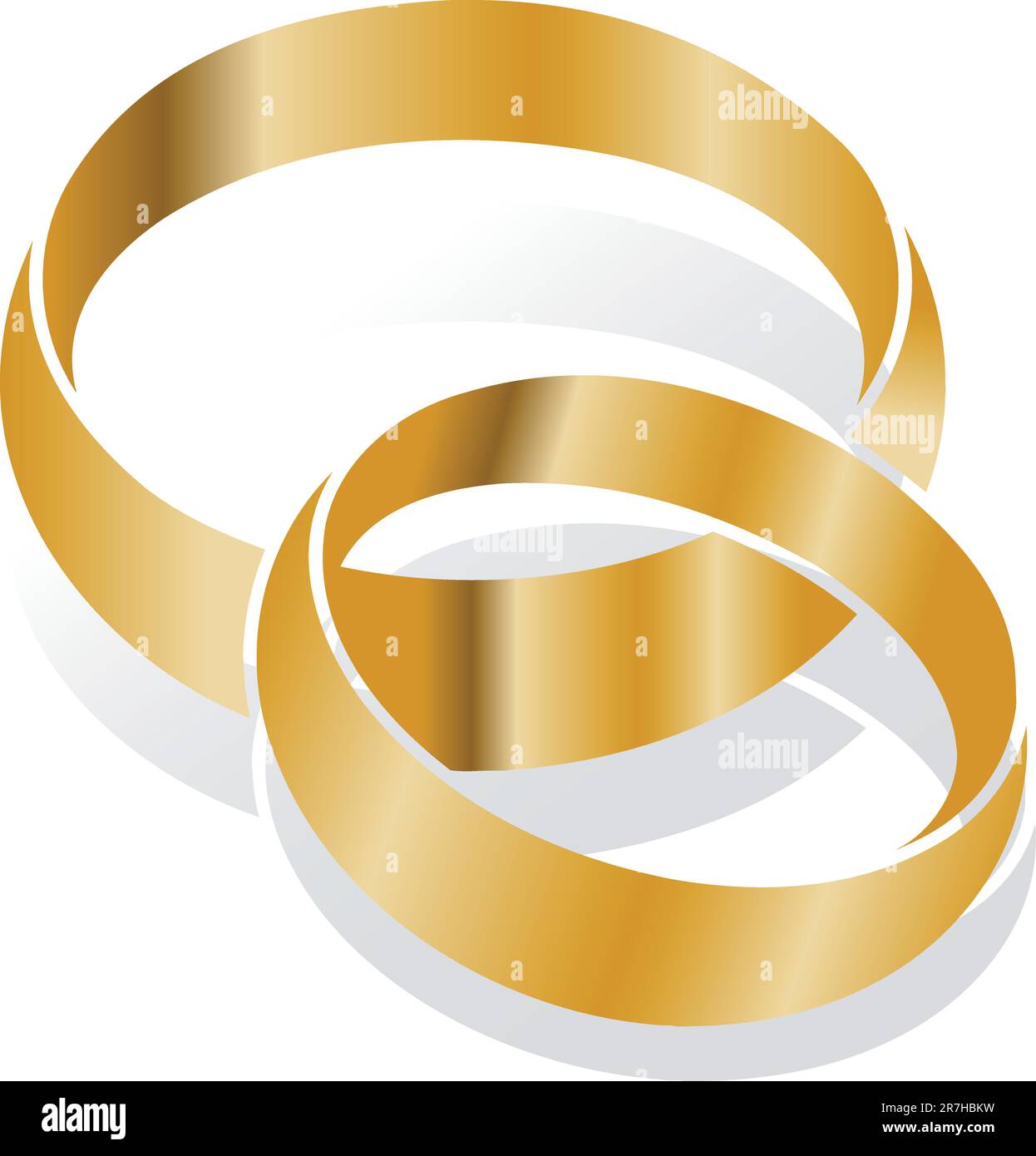 Gold wedding rings with shadow Stock Vector Images - Alamy