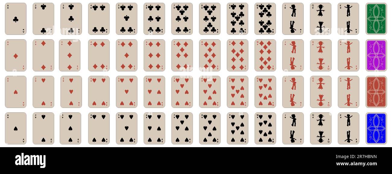 complete set of kids playing cards, abstract art illustration Stock ...