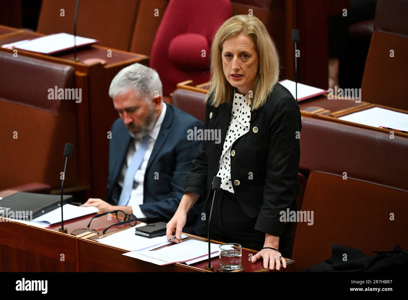 Canberra, Australia. 16th June, 2023. Australian Finance Minister Katy ...