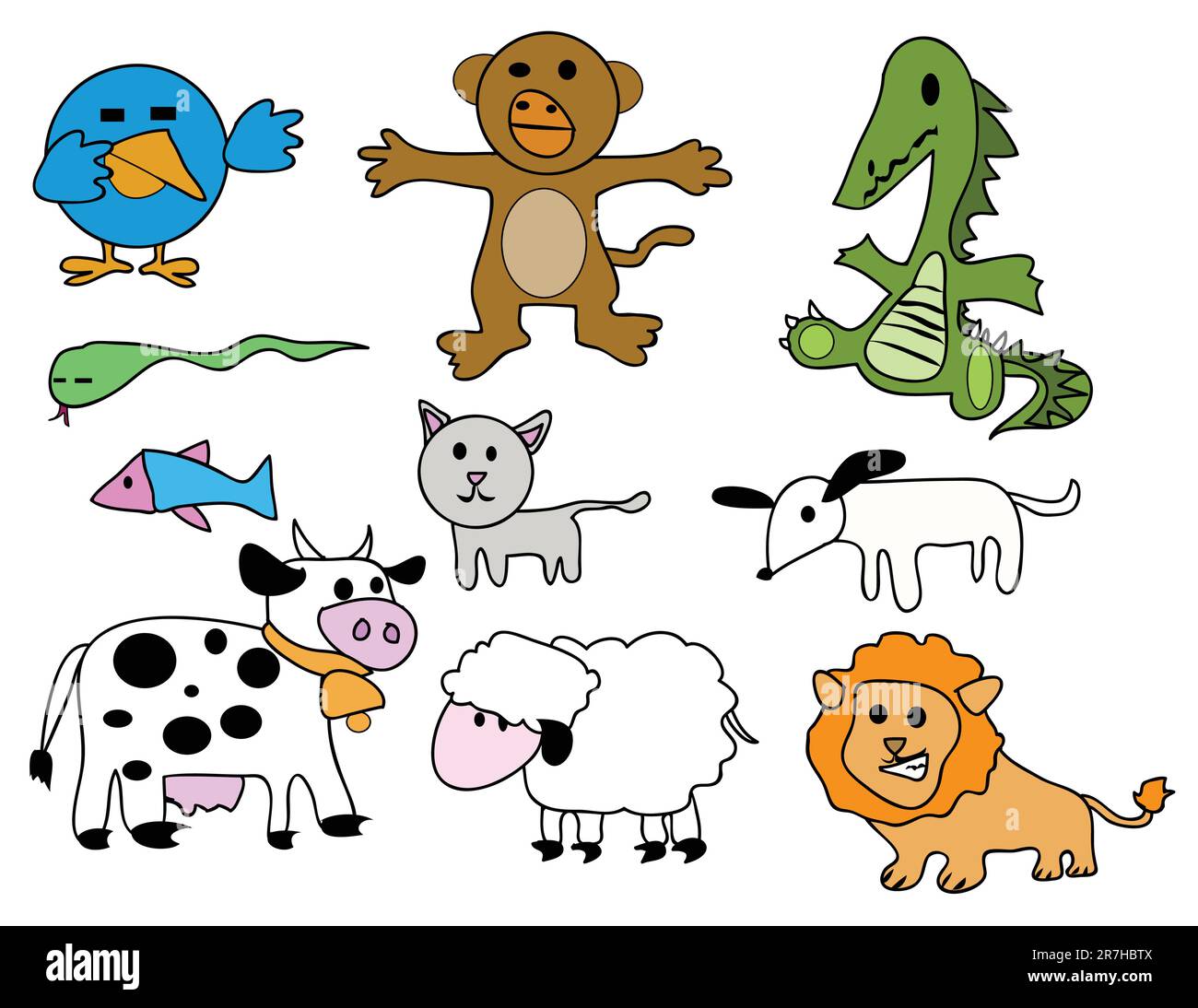 Vector set - stylized animals Stock Vector Image & Art - Alamy