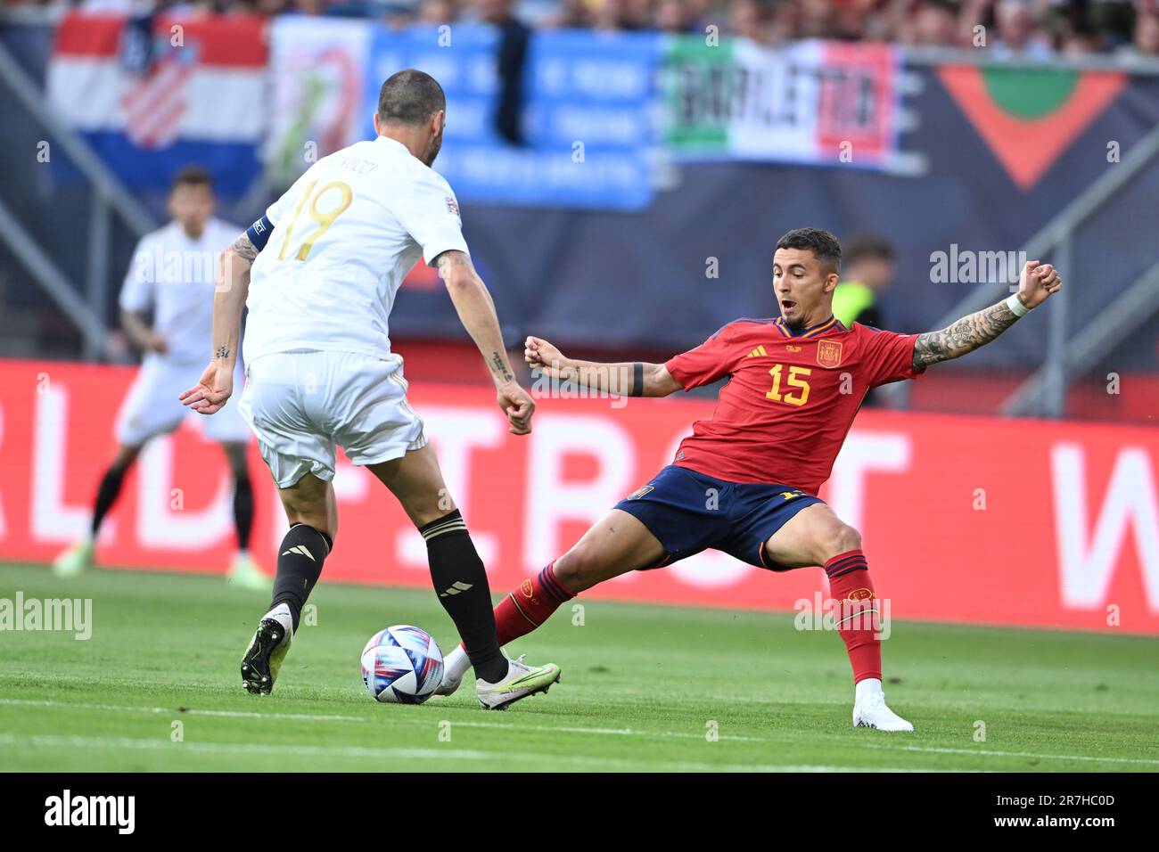 Leonardo Bonucci (Italy)Yeremy Pino (Spain) during the UEFA Nations ...