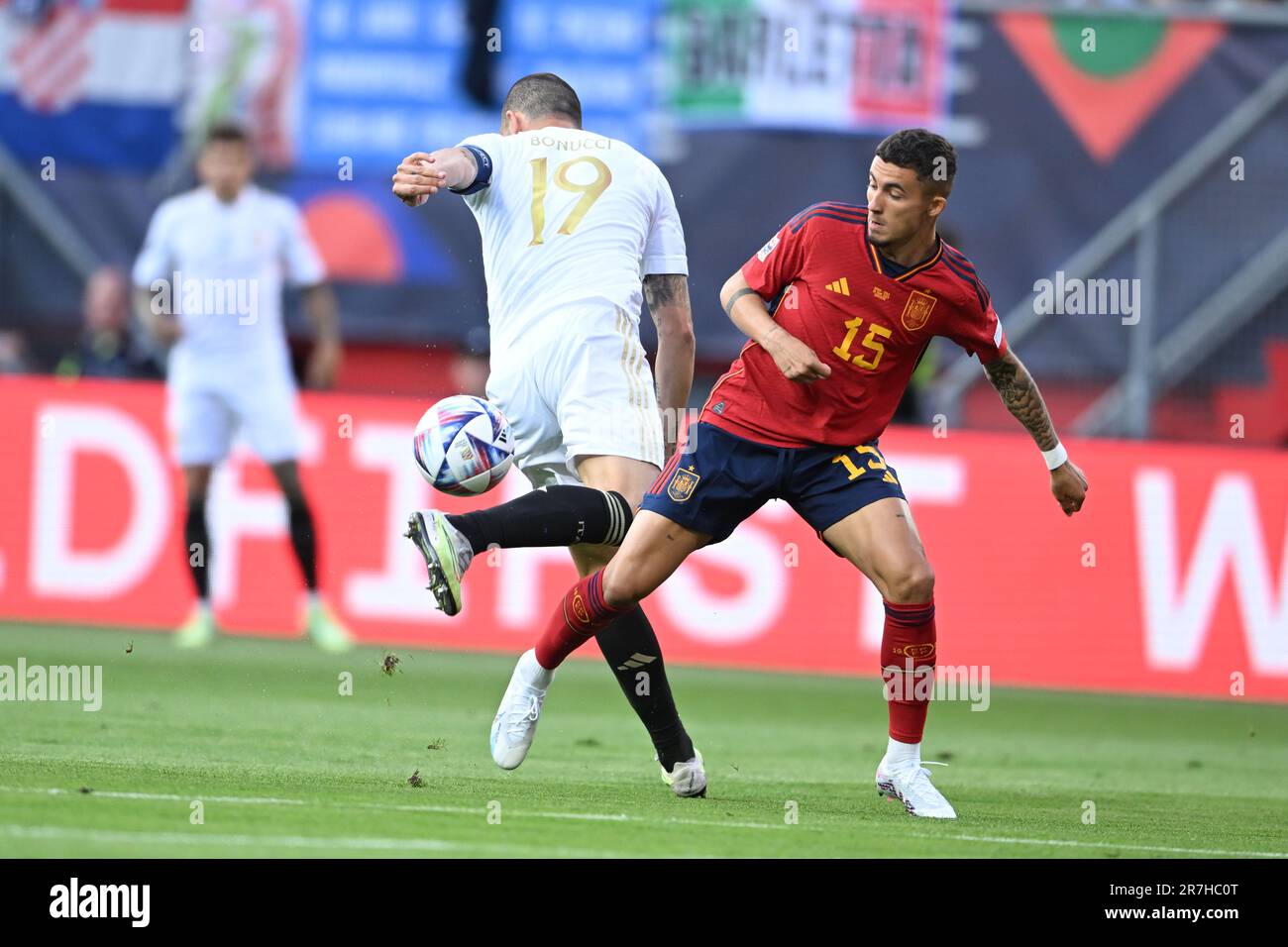 Leonardo Bonucci (Italy)Yeremy Pino (Spain) during the UEFA Nations ...