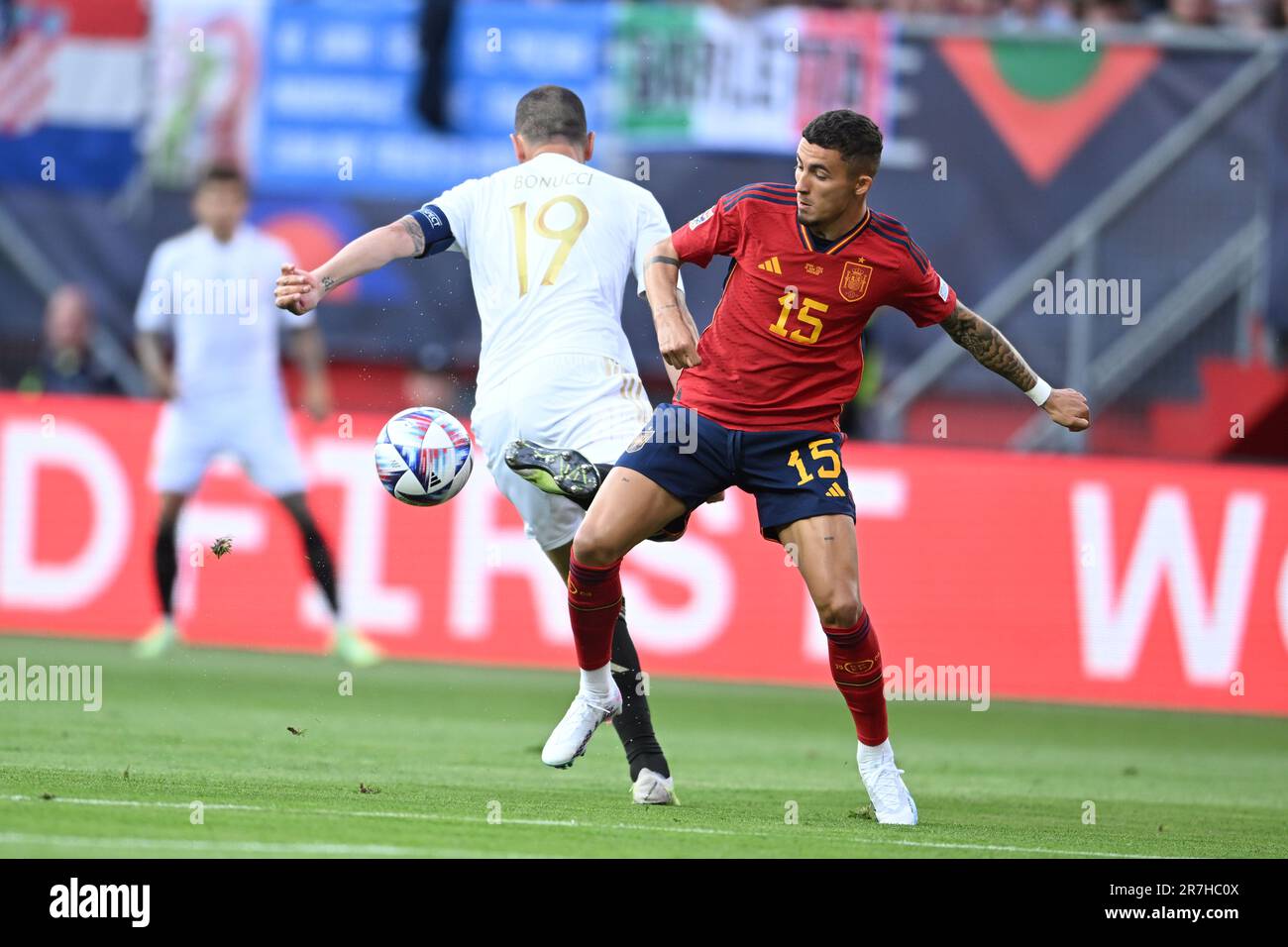 Leonardo Bonucci (Italy)Yeremy Pino (Spain) during the UEFA Nations ...