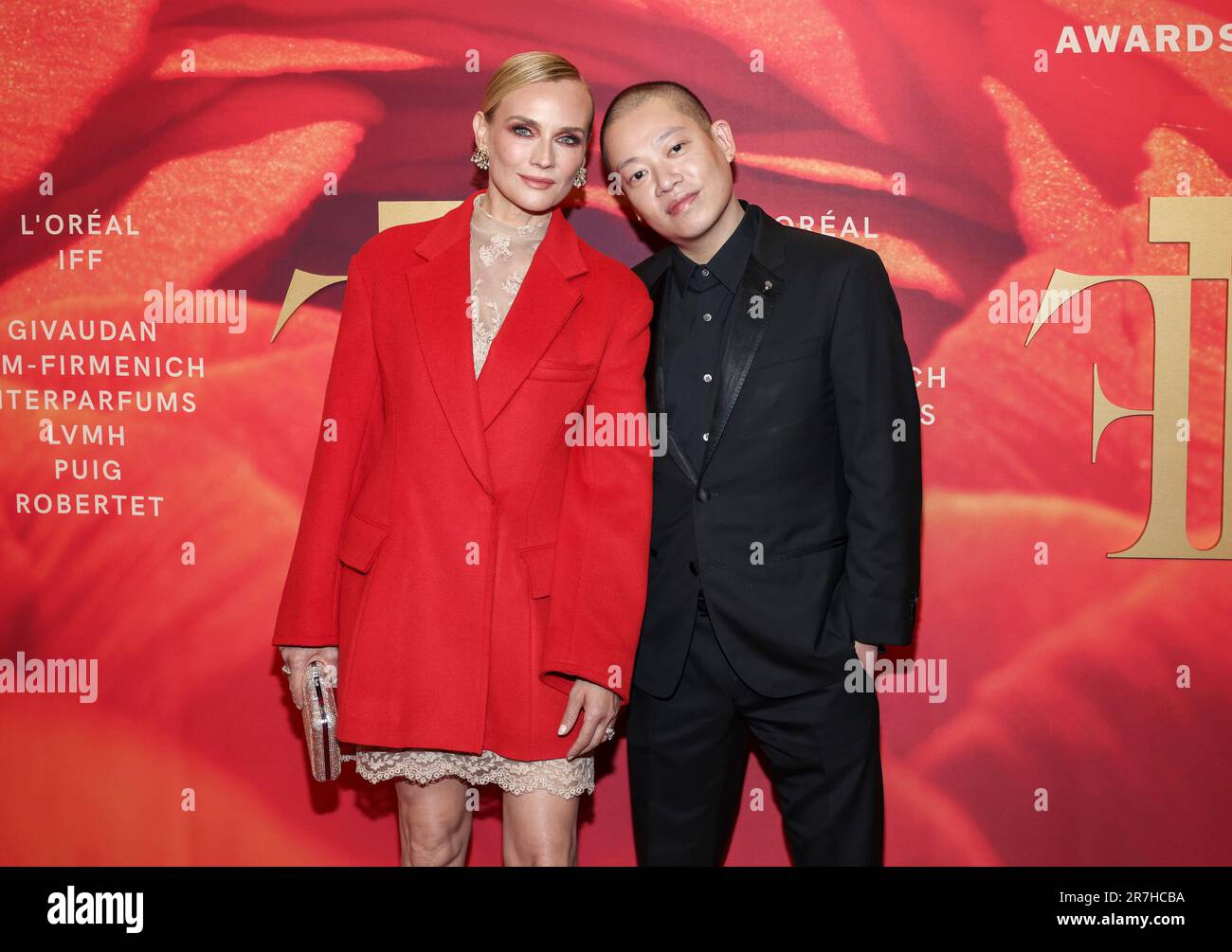 Diane Kruger, left, and Jason Wu attend the Fragrance Foundation Awards at the David H. Koch ...