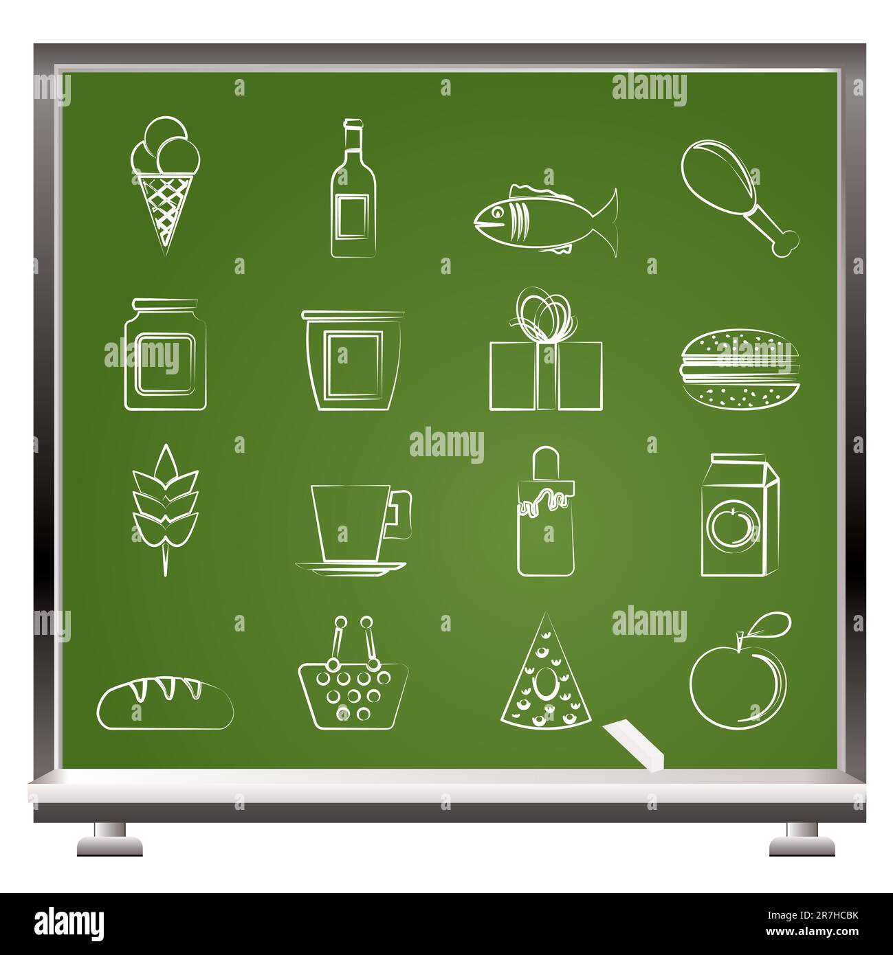 painted with chalk shop, food and drink icons - vector icon set Stock Vector Image & Art - Alamy
