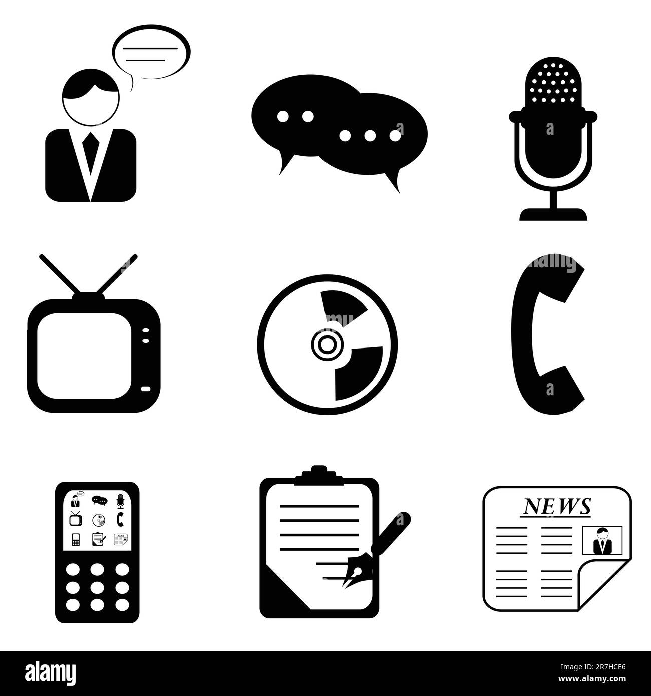 Media icons and symbols silhouettes Stock Vector Image & Art - Alamy