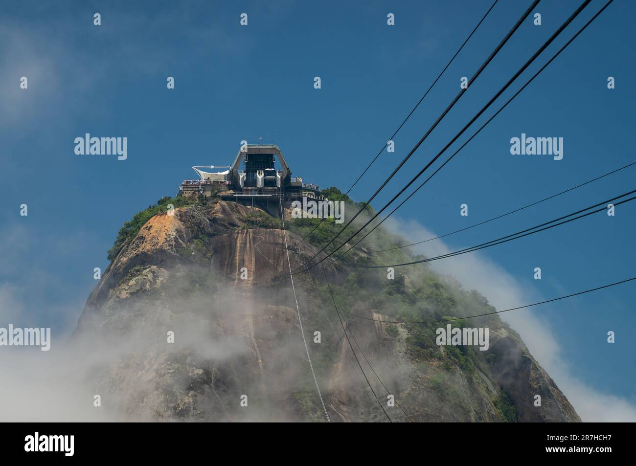 Clouds passing by the Sugarloaf mountain in Urca district with visible ...