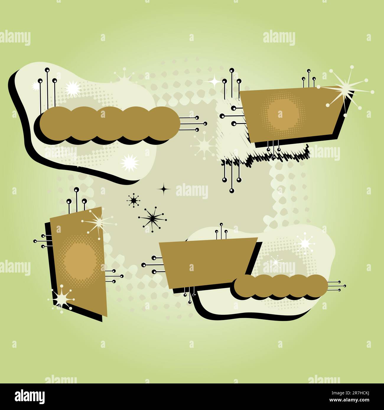 Retro-inspired Halftone Grunge Frames Grungey retro-style frames Easy ...