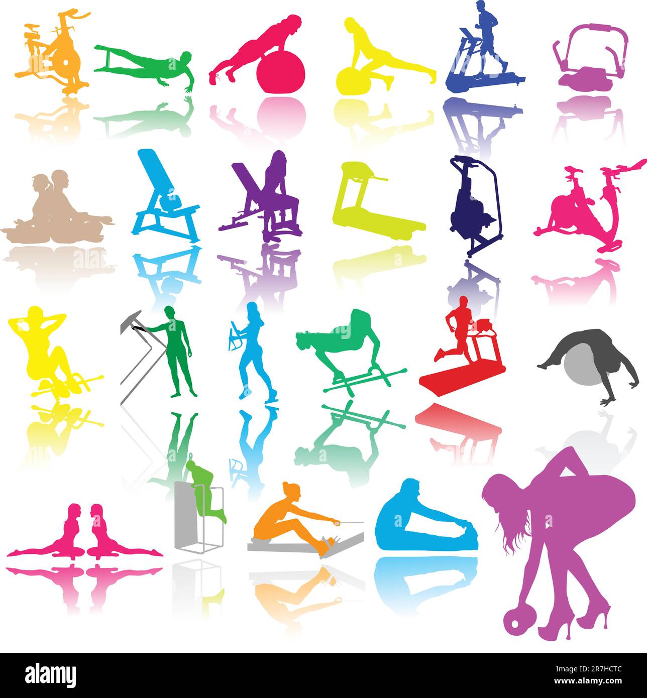 Vector illustration of fitness silhouettes Stock Vector Image & Art - Alamy