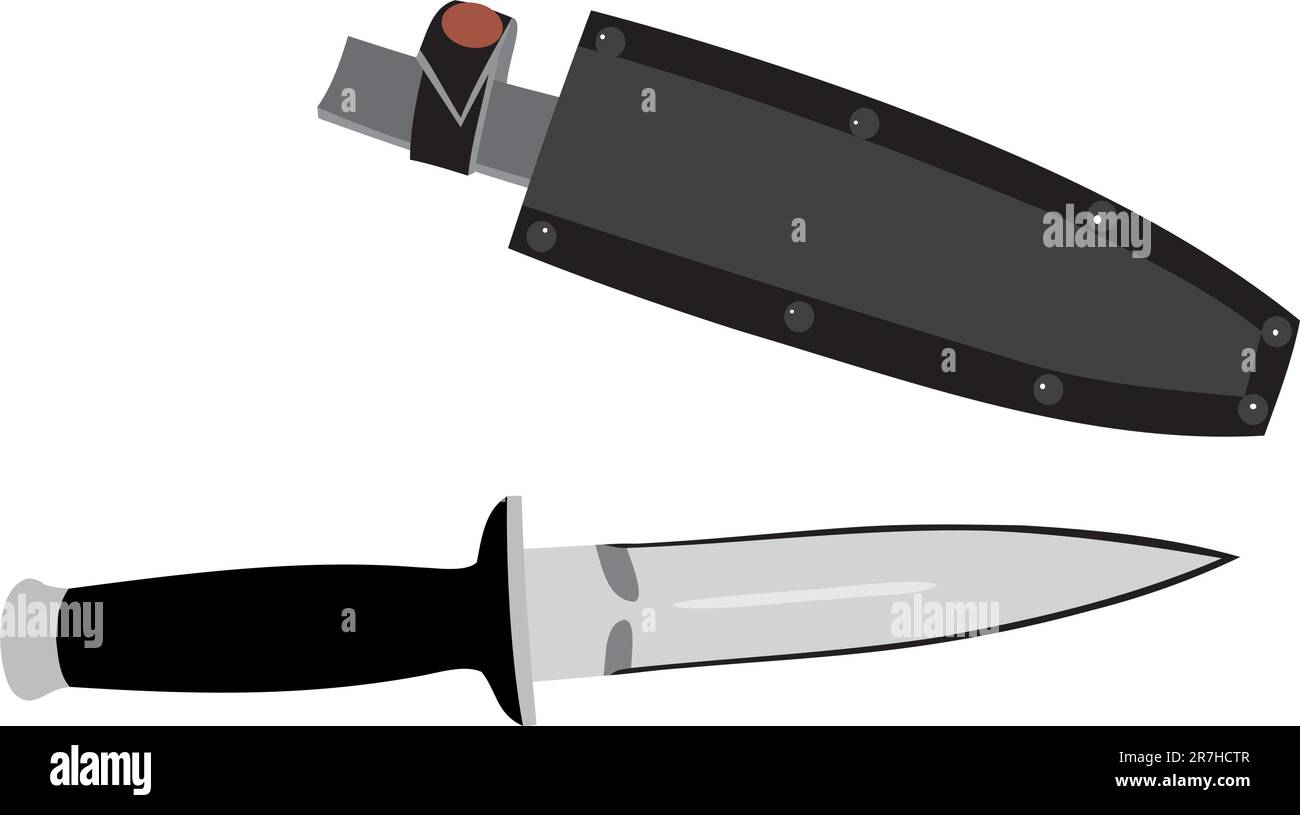 Knife with a sheath. A sharp knife. A unique knife Stock Vector Image ...