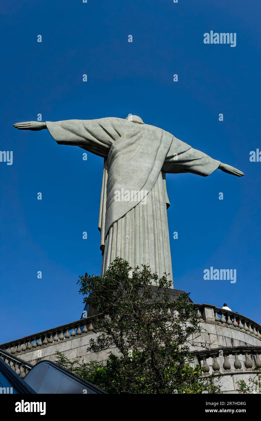 Backside of the Christ the Redeemer statue saw from the bottom of exit ...