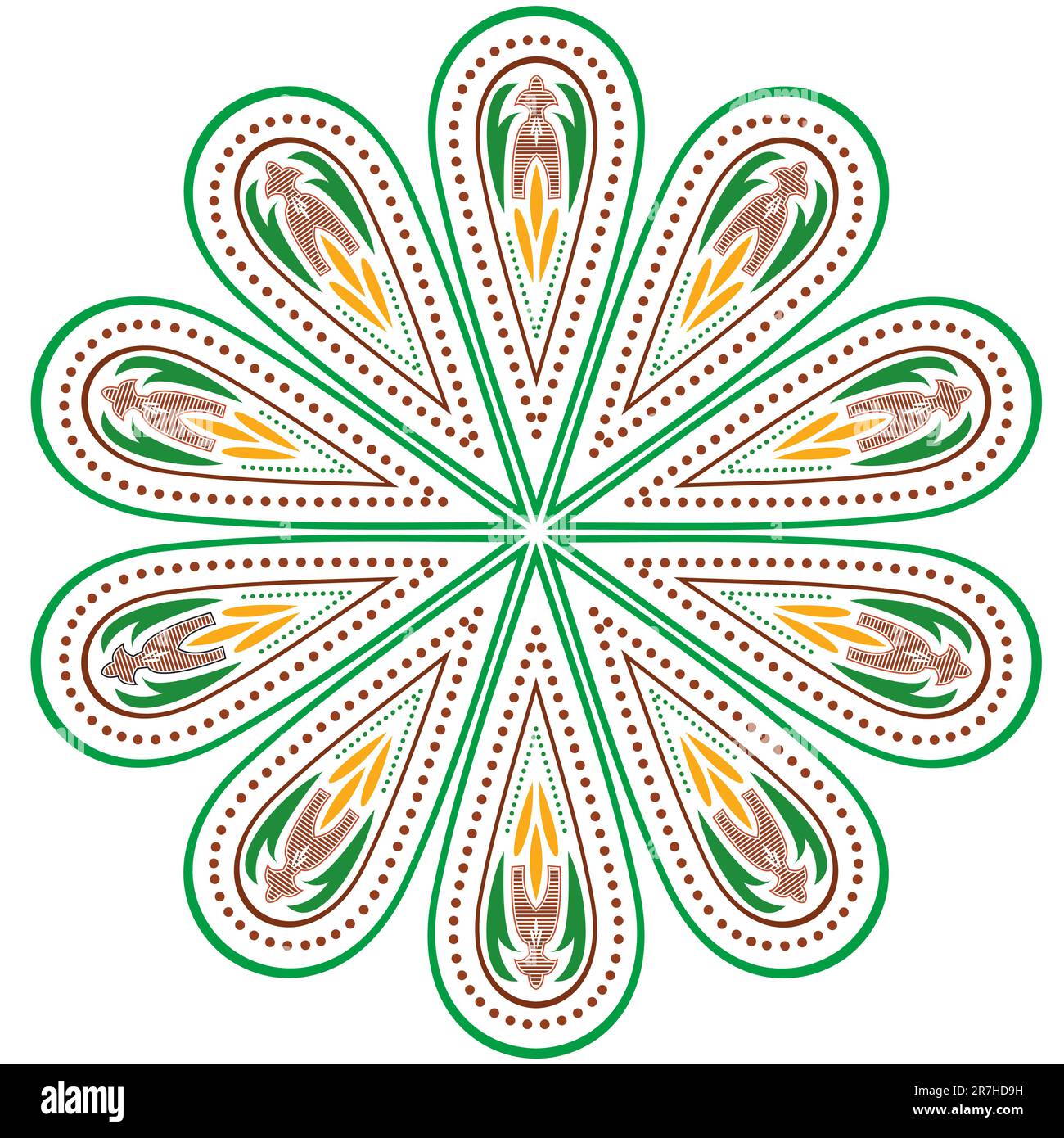 vector symmetric multi-colored pattern on white background Stock Vector ...