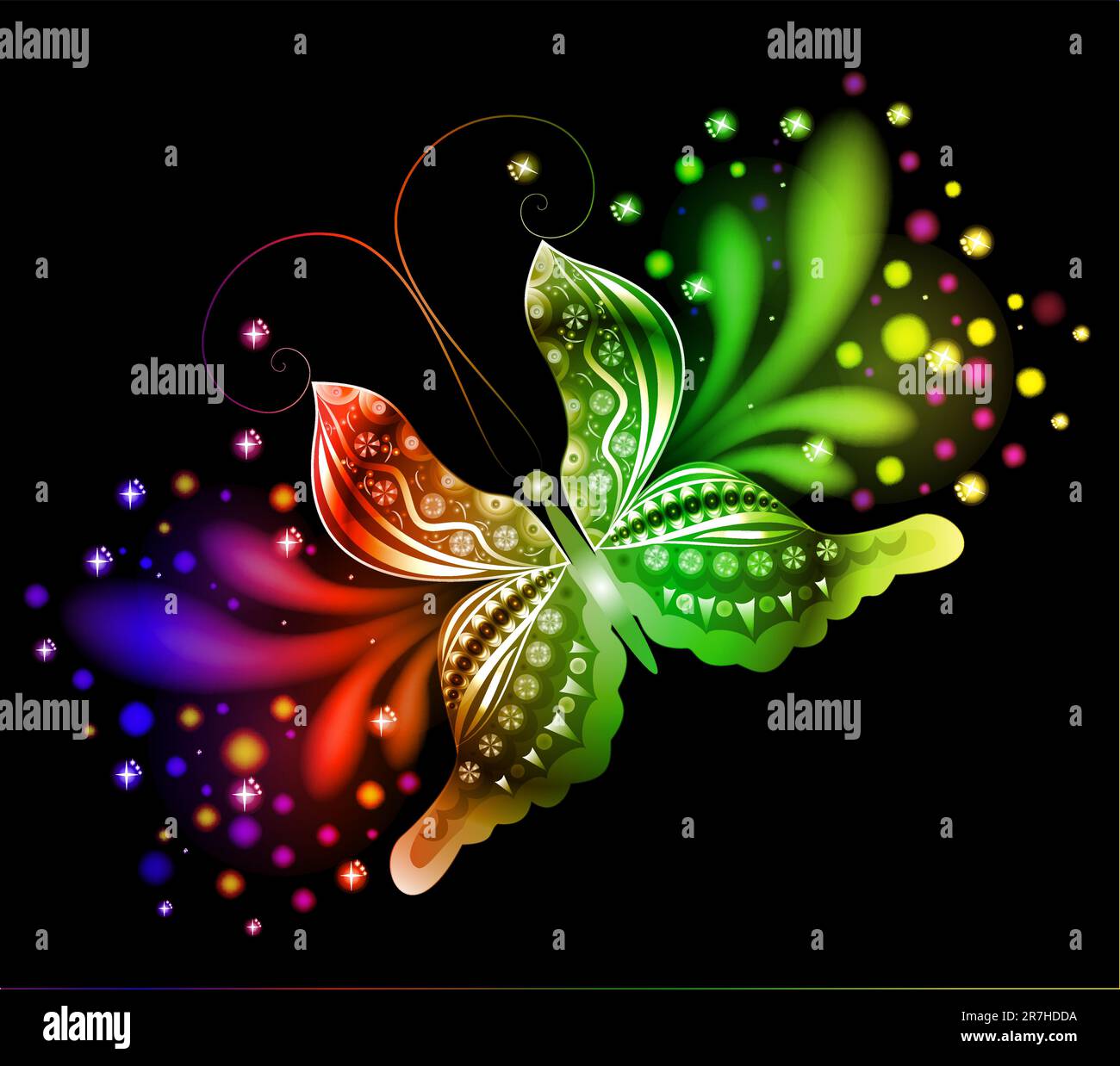 decorative rainbow butterfly vector Stock Vector Image & Art - Alamy