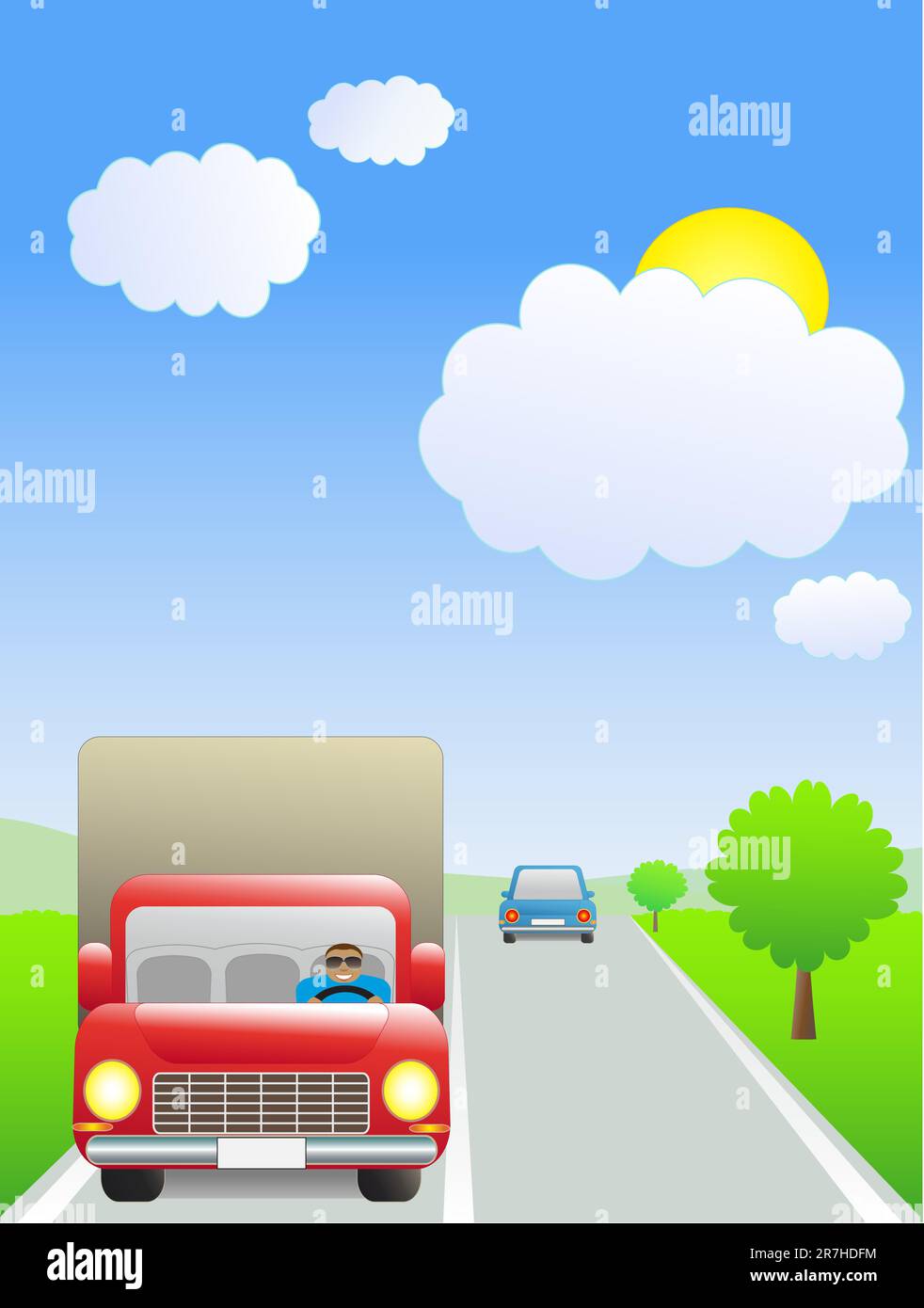 Truck driver route Stock Vector Images - Alamy