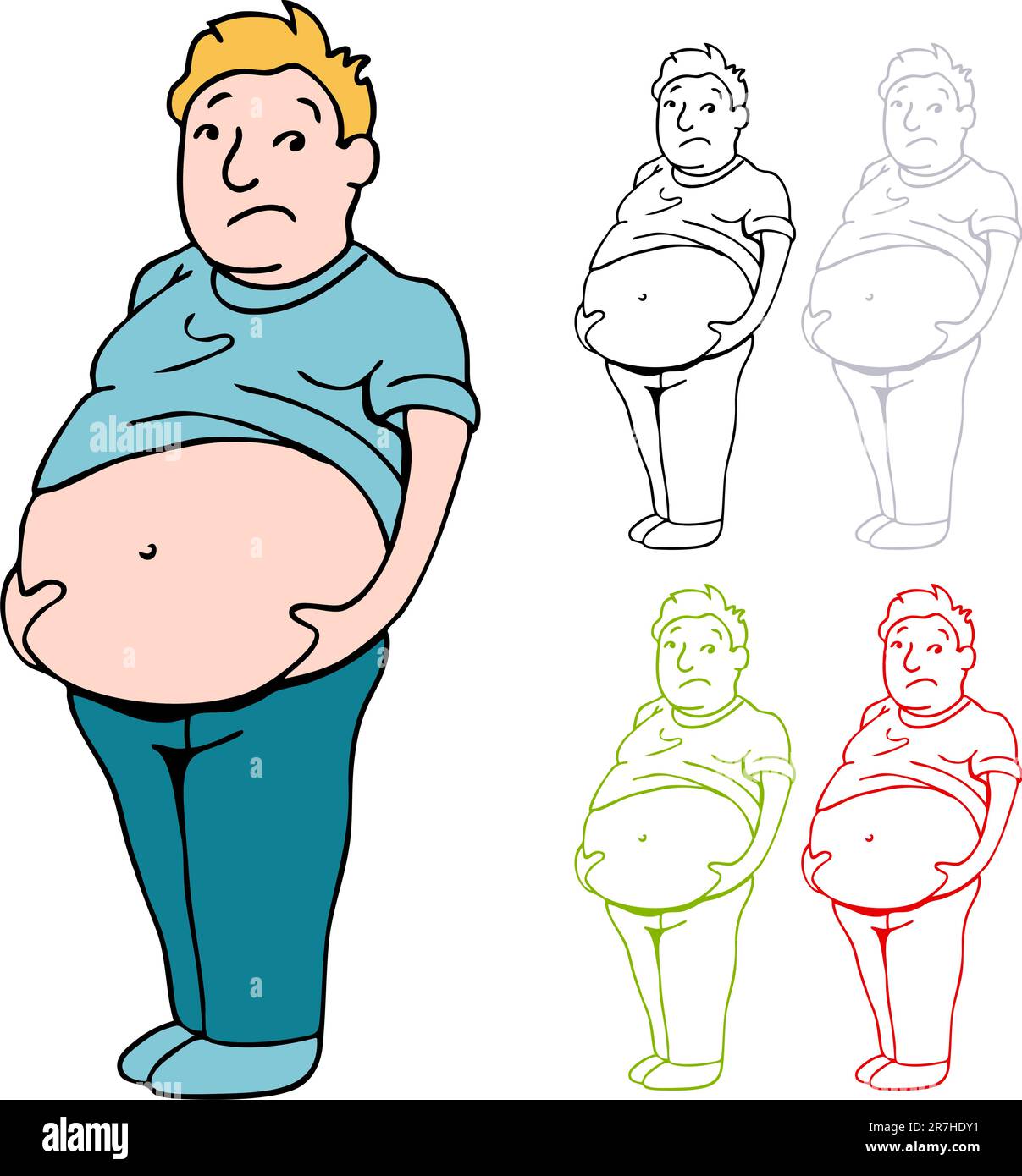 Heavy man Stock Vector Images - Alamy