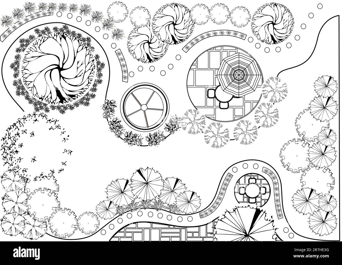 Plan of Landscape and Garden Stock Vector Image & Art - Alamy